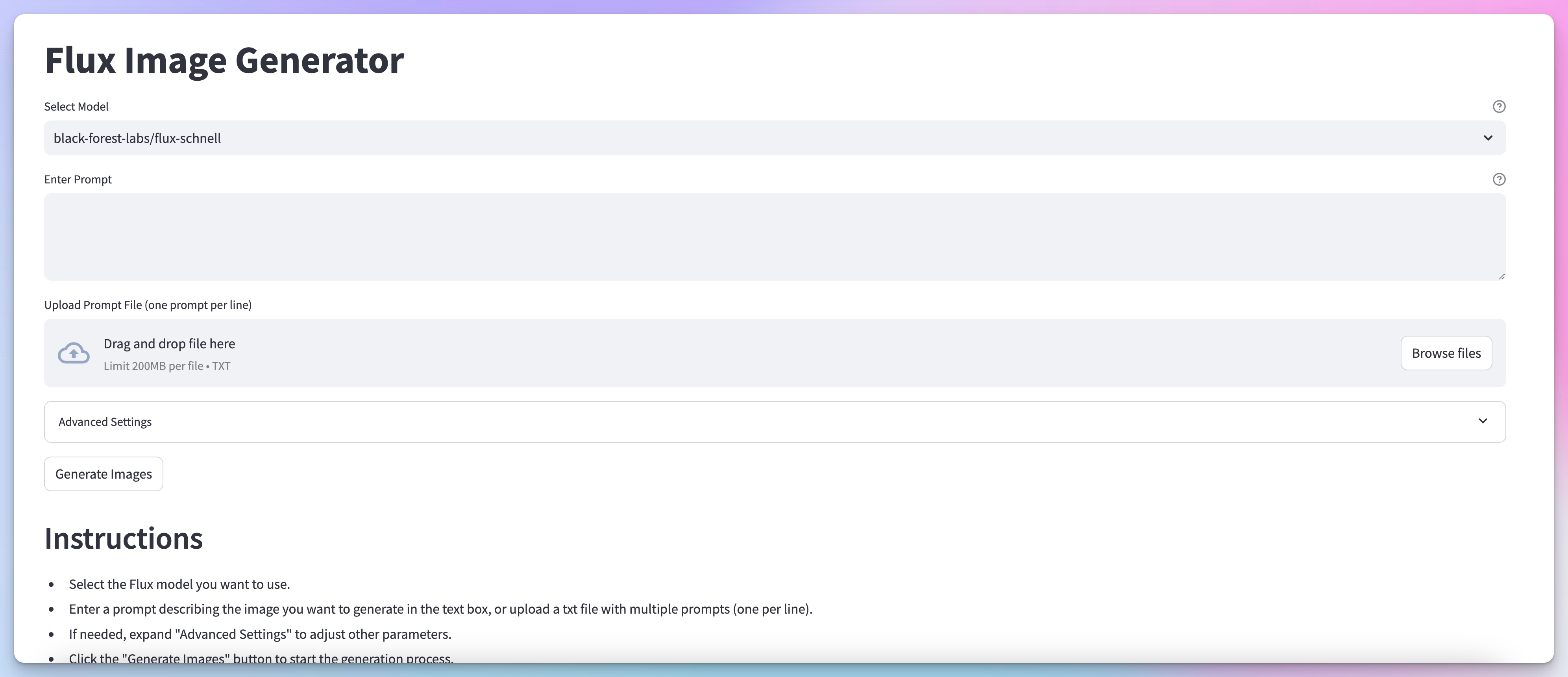 GitHub - nicekate/flux-image-generator